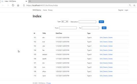 c how should i handle filtering search results within a date range