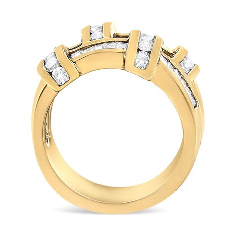 Diamond Wide Cocktail Ring Baguette And Round Cut 168 Carats 14k