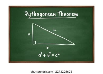 Pythagorean Theorem On Green Chalkboard Vector Stock Vector Royalty Free Shutterstock