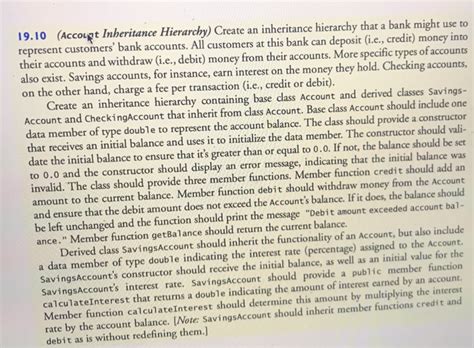 Solved 1910 Accoupt Inheritance Hierarchy Create An