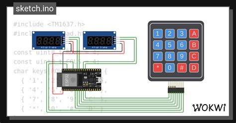 Dual TM16xx Display Rev2 Wokwi ESP32 STM32 Arduino Simulator