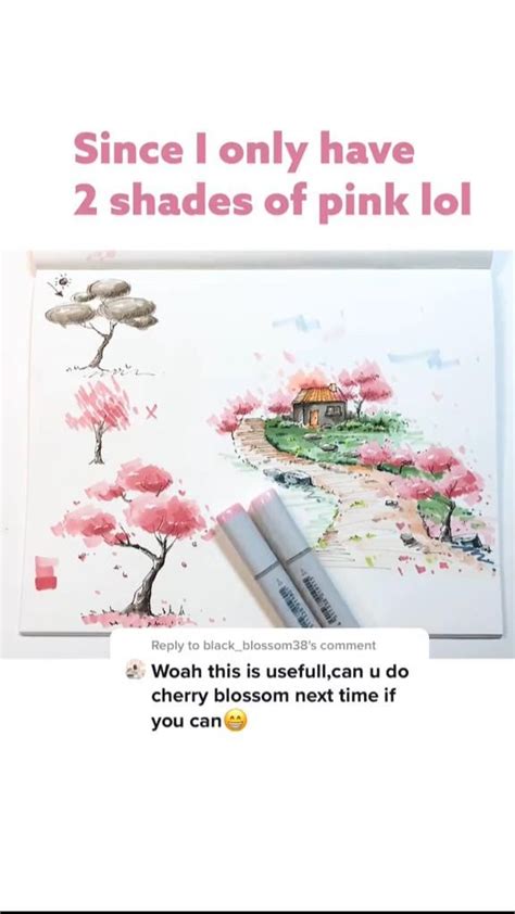How To Draw A Cherry Blossom Tree Cherry Blossom Drawing Tutorial Tree Drawing Guide