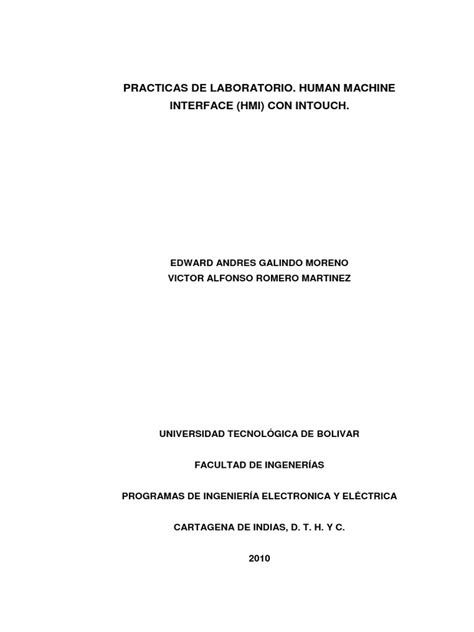 Practicas De Laboratorio Human Machine Interface Hmi Con Intouch Pdf Scada Informática