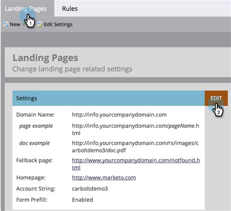 set a fallback page adobe marketo engage