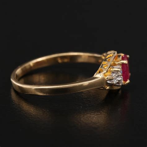 Customizable Antique Ruby Engagement Ring Ruby Wedding Ring 18k Gold