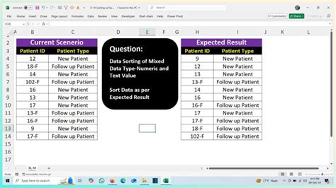 Excel Challenge 14 Data Sorting Of Mixed Data Type Numeric And Text Value Sort Data As Per