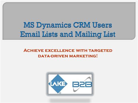 ms dynamics crm users email database from lake b2b by top healthcare