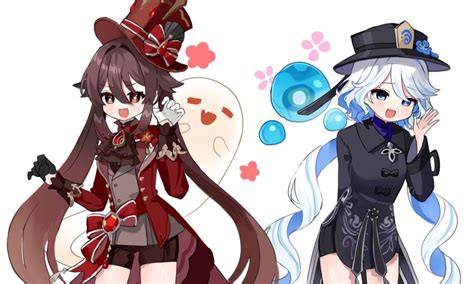 Miyako Draw Boo Tao Genshin Impact Furina Genshin Impact Hu Tao Genshin Impact Genshin