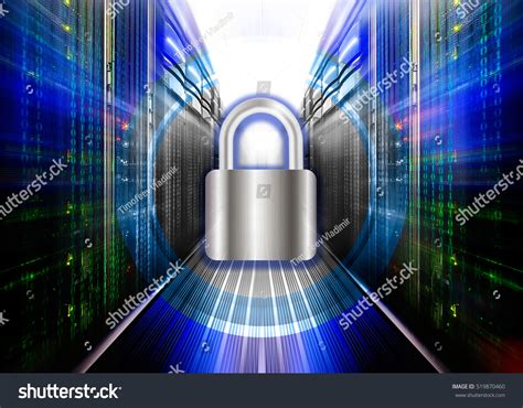 Network Safety Concept Server Closed Padlock Stock Photo Edit Now 519870460