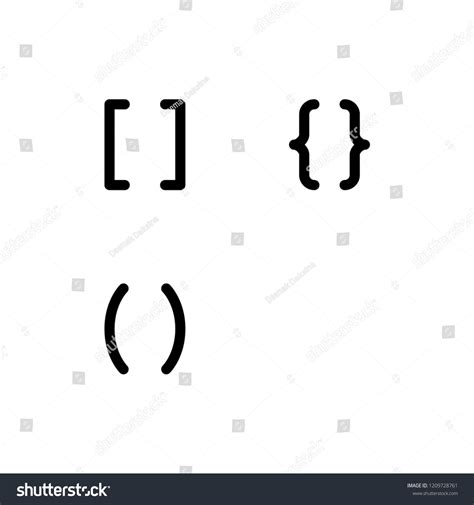 Brackets Icon Logo Vector Symbol Code Stock Vector Royalty Free