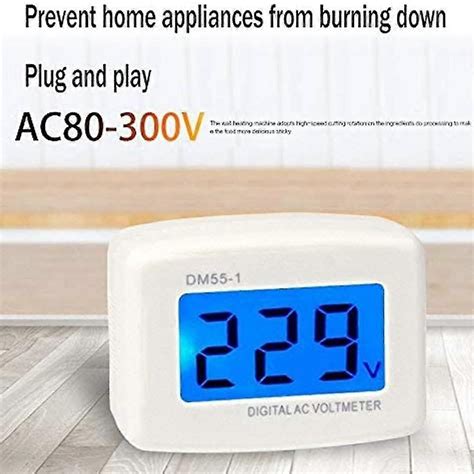 220v Blue Backlight Digital Lcd Voltmeter Panel Voltage Tester Eu Plug