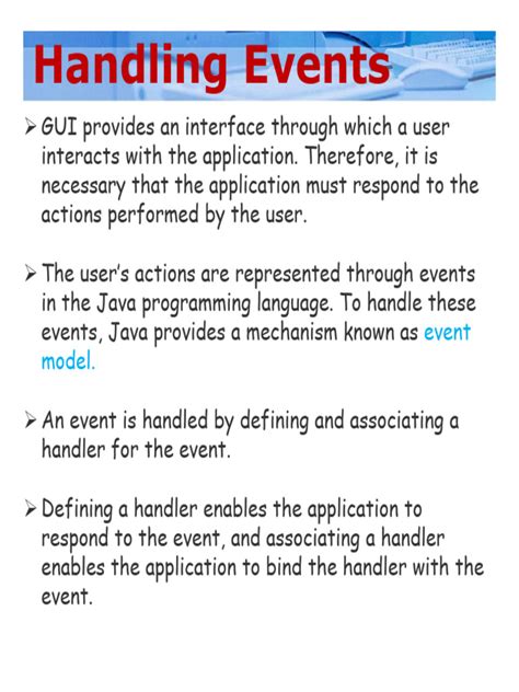 Event Handling In Java Pdf Class Computer Programming Method