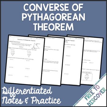Pythagorean Theorem Converse Notes Practice By Free To Discover