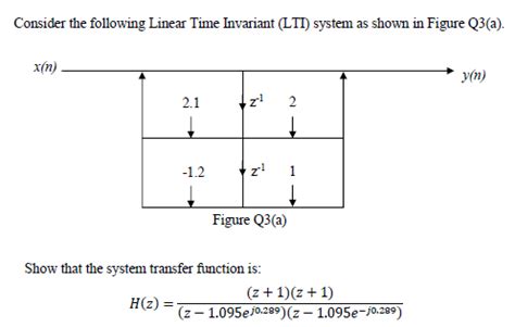 Solved Consider The Following Linear Time Invariant LTI Chegg