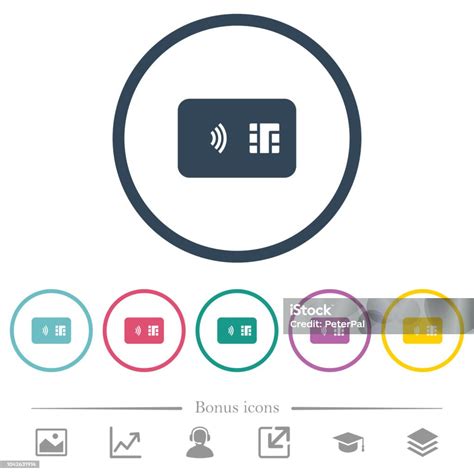 Nfc 칩 카드 플랫 컬러 아이콘에서 윤곽선 라운드 그래프에 대한 스톡 벡터 아트 및 기타 이미지 그래프 근거리 무선 통신