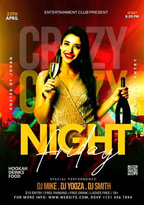 Brosur Desain Pamflet Pesta Klub Malam Templat Postermywall
