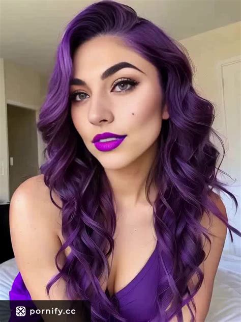 Seductive Purple Haired Caucasian Model In Bedroom Pornify Free Premium Ai Porn
