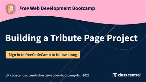 Lets Learn Html And Css By Building A Tribute Page Free Webdev Bootcamp Youtube