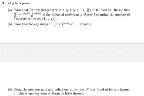solved 9 let p be a prime a show that for any integer k