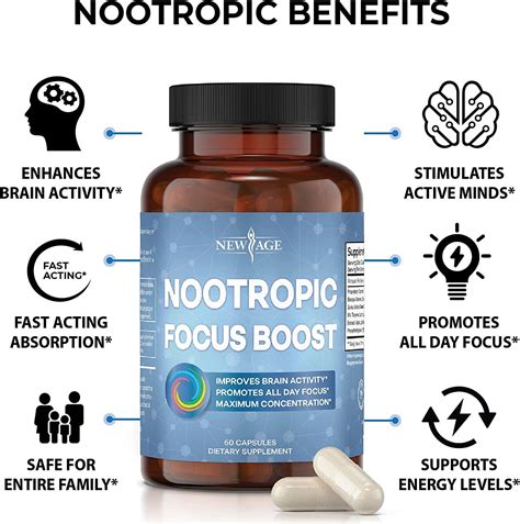 New Age Nootropic Capsules Brain Supplement For Focus Memory