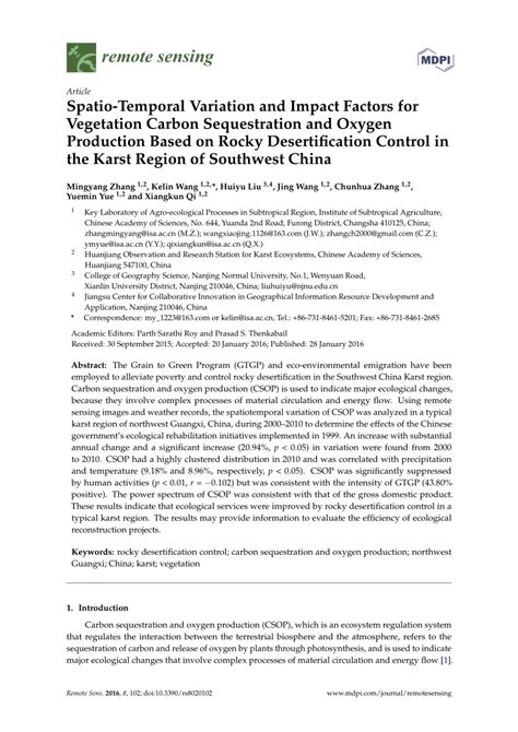 Pdf Spatio Temporal Variation And Impact Factors For Vegetation