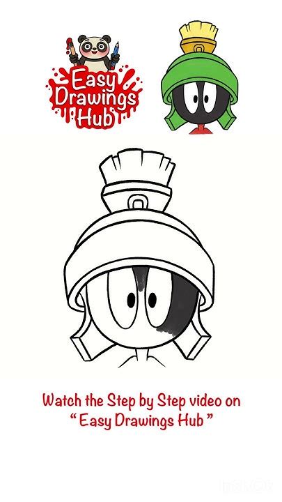 How To Draw Marvin The Martian Easy Drawing Youtube