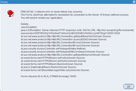 Forms 11g Error Frm 92102 Oracle Forums