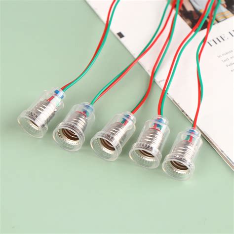 5pcs Universal E10 Lamp Holder With Wire Small Lampholder E10 Base Experiment Teaching