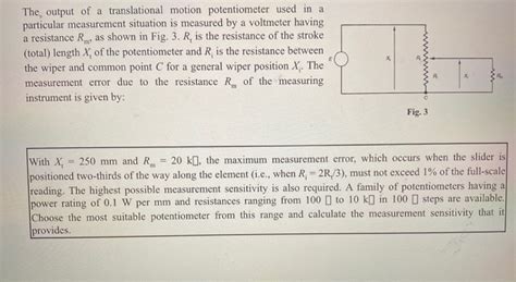 Solved The Output Of A Translational Motion Potentiometer