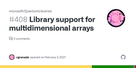 library support for multidimensional arrays · issue 408 · microsoft