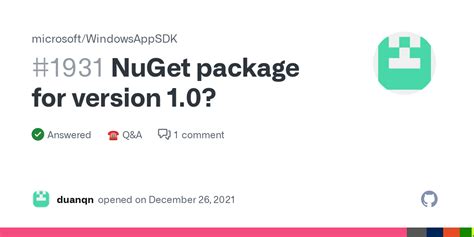Nuget Package For Version 10 · Microsoft Windowsappsdk · Discussion 1931 · Github