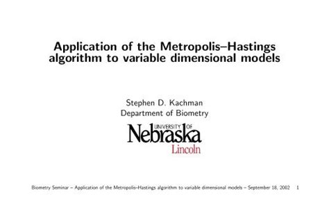 Application Of The Metropolis Hastings Algorithm To Variable