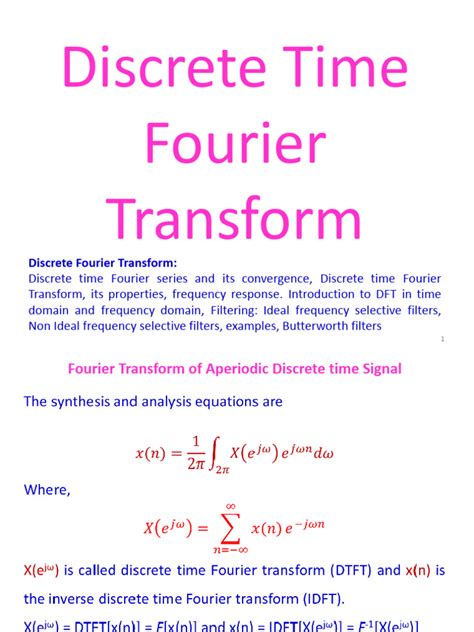 7 Discrete Time Forier Transform Pdf Fourier Transform Discrete Fourier Transform