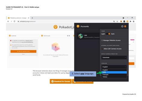 Polkadot JS Wallet Setups