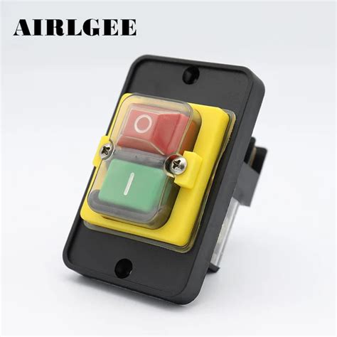 KJD12 AC250V 16A Electromagnetic Push Button Switch 6 Pins Motor Start Overload Protection