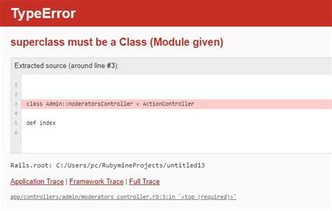 Ruby On Rails Uninitialized Constant Admin Nameerror Stack Overflow