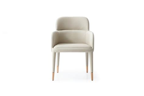 Modrest Cortina Modern Beige Eco Leather Dining Arm Chair Beige