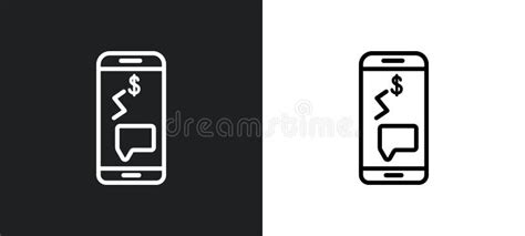 Mobile Analytics Outline Icon In White And Black Colors Mobile