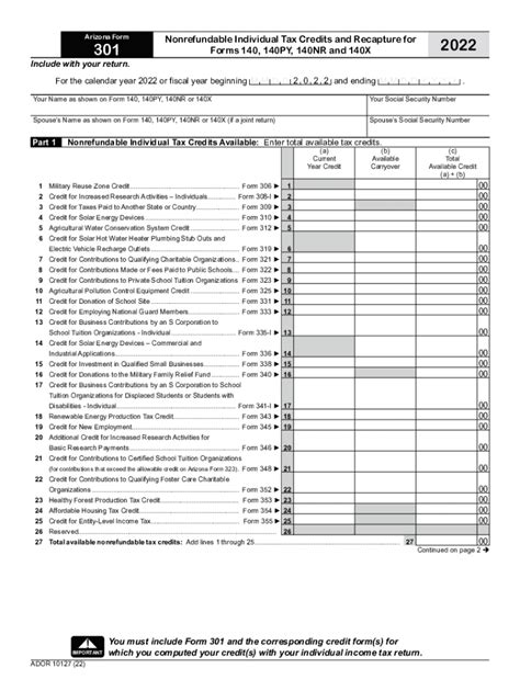 Arizona Form 301 Fill Out And Sign Online Dochub
