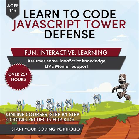 learn to code tower defense in javascript course age 11