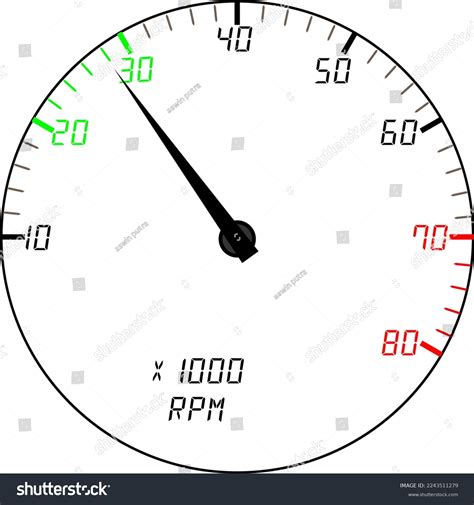 Tachometer Vector Illustration Rpm Pointer Gauge Stock Vector Royalty