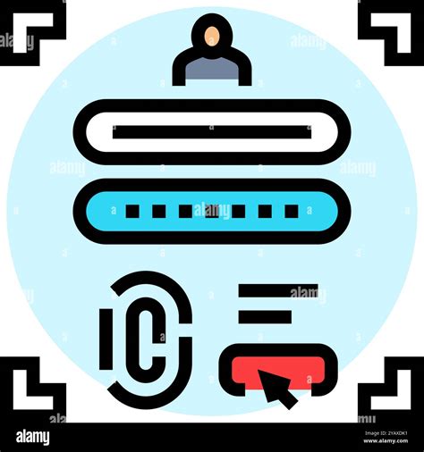 Password Biometrics Integration Color Icon Vector Illustration Stock