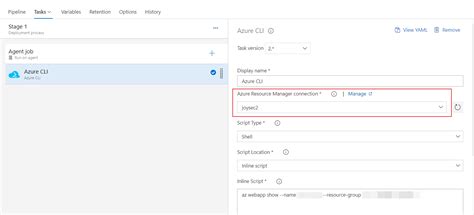 Devops Running Azure Cli Script From Release Pipeline Using Service
