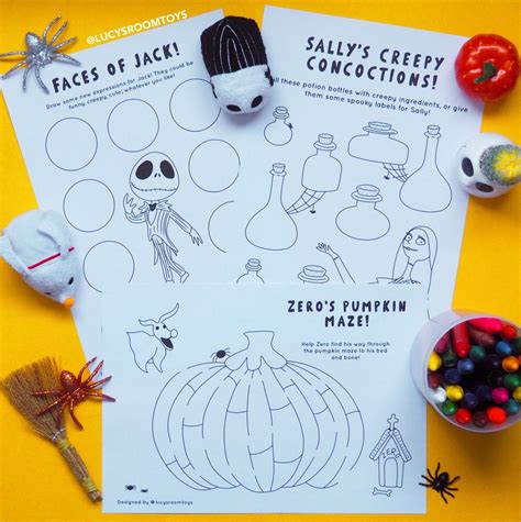 Nightmare Before Christmas” Activity Sheets Lucys Room Worksheets