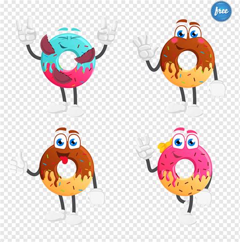 만화 도넛 캐릭터 Png Pngwing