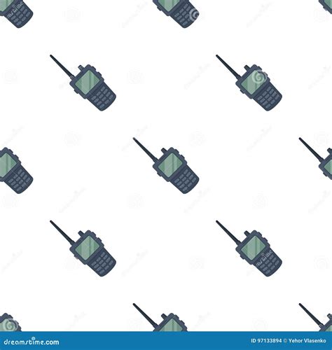 Handheld Transceiver Icon In Cartoon Style On White Background Police Symbol Stock Vector