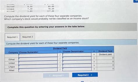 Solved Exercise 11 23 Algo Dividend Yield Computation And