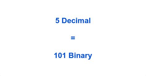 5 In Binary How To Convert 5 To Binary