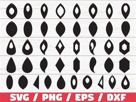 Earrings SVG Teardrop With Holes SVG Commercial Use Etsy