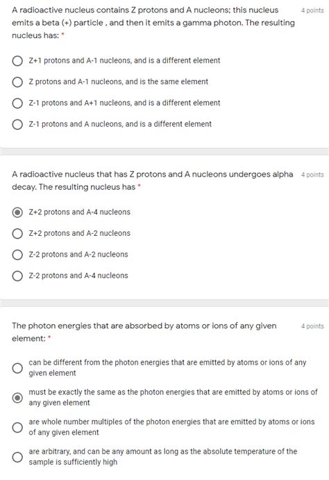 Solved 4 Points A Radioactive Nucleus Contains Z Protons And